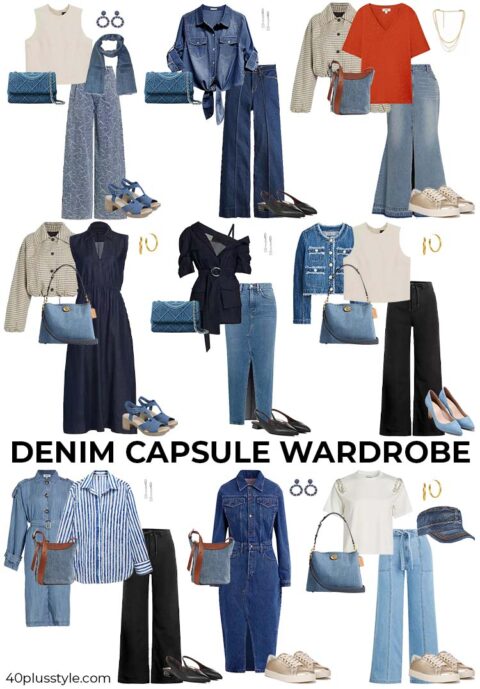 denim outfits - fron denim skirts and dresses to jackets | 40+style